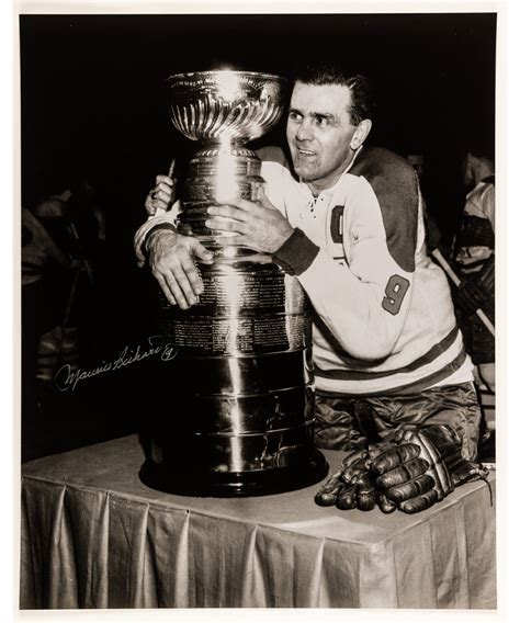 Lot Detail Autographed Maurice Rocket Richard With Stanley Cup