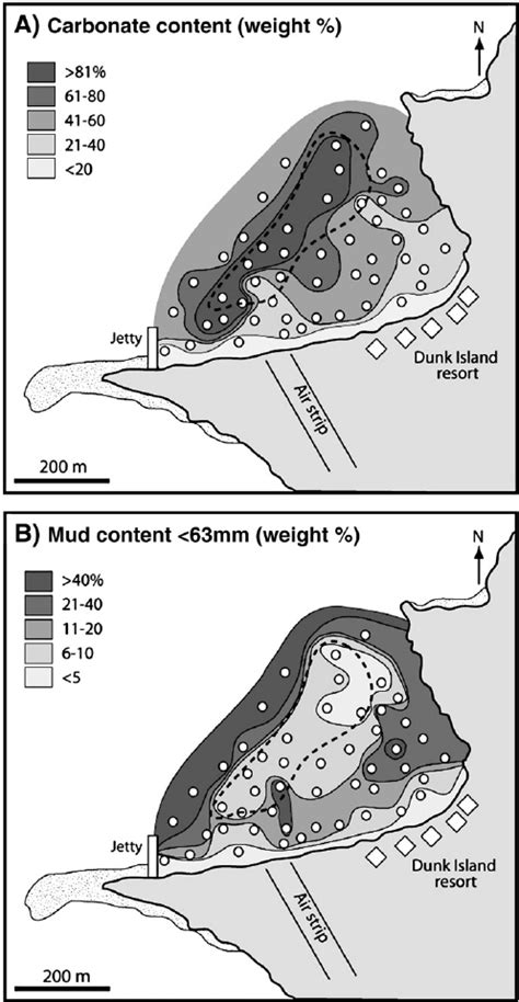 Maps Showing Spatial Variations In Carbonate Content And Weight Fi