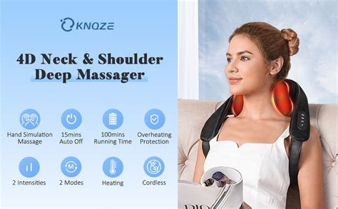 KNQZE Massagegerät Nacken Kabellos Nackenmassagegerät mit 4D Massage