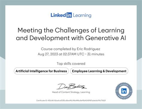 Eric Rodriguez On Linkedin Certificate Of Completion