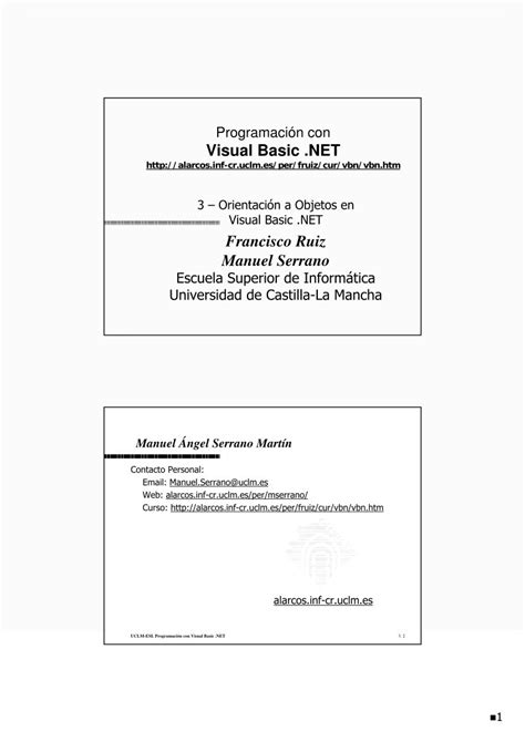 Pdf De Programación 3 Orientación A Objetos En Visual Basic Net
