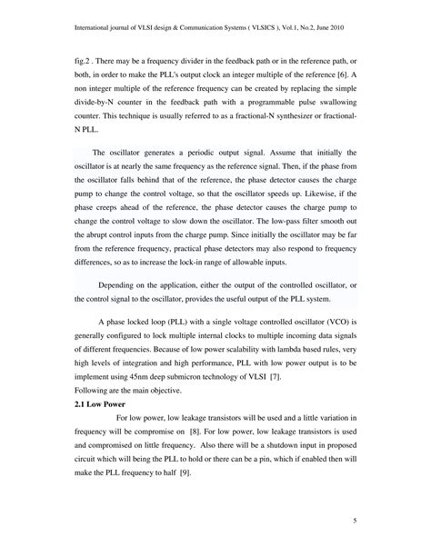 Design Of Low Power Phase Locked Loop Pll Using 45nm Vlsi Technology Pdf