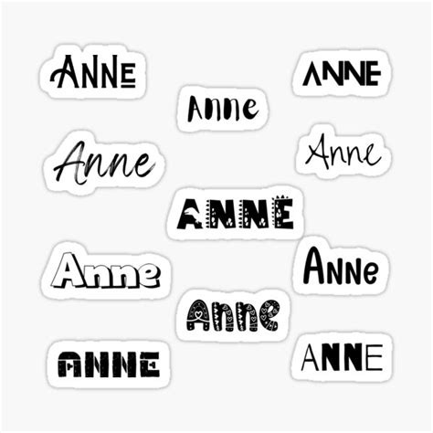 Anne Stickers In 10 Different Fonts Sticker For Sale By Magleen