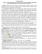 Practical Class Excel Docx 17Practical Class Subject Spreadsheet Processor MS Excel Data