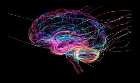 Graphical Representation Of The Neural Network In The Human Brain Stock
