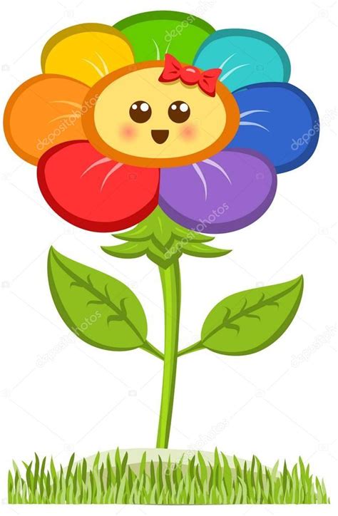 Flor Sonriente De Dibujos Animados Margarita Feliz Aislada En Blanco