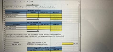 solved comparing inventory costing methods using excel s