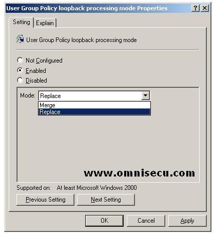 Group Policy Loop Back Processing