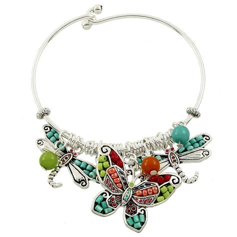 Dragonfly Butterfly Charm Bangle Bracelet Bracelets Bracelet Room