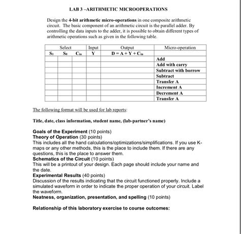 Solved Lab 3 Arithmetic Microoperations Design The 4 Bit