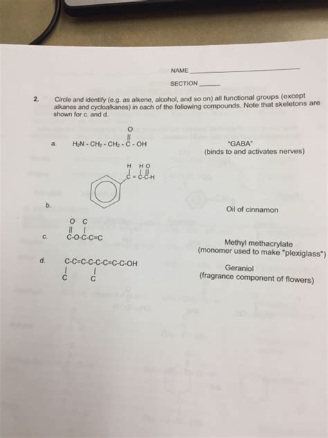 Solved Circle And Identify All Functional Groups In Each Of Chegg