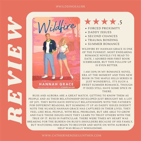 Review Wildfire By Hannah Grace Book Reading Journal Romantic Books Book Log