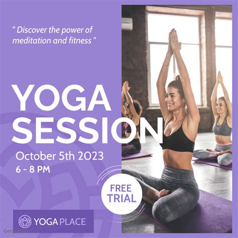 Yoga Class Free Trial Lessons Advertisement Template Postermywall