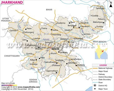 Jharkhand Map Jharkhand Map Tourist Destinations