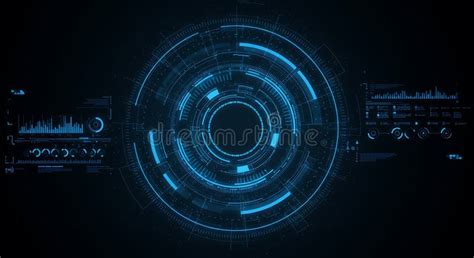 Futuristic Digital Interface Featuring A Circular Holographic Display