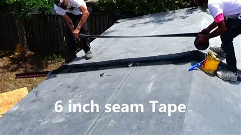 Installing Epdm Seam Tape On A Mobile Home Rubber Roof Youtube