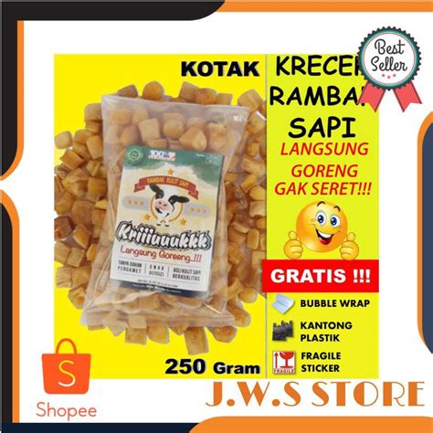 Jual Krecek Rambak Sapi 250gr Kerupuk Kulit Sapi Mentah Krupuk Rambak