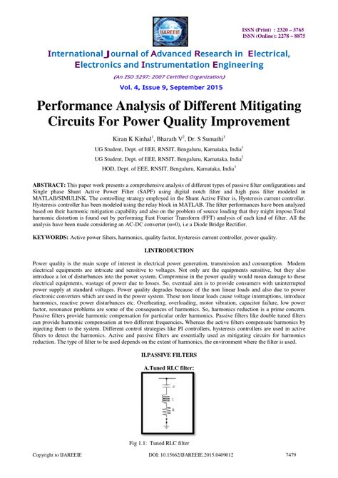 Pdf Performance Analysis Of Different Mitigating Circuits For Power