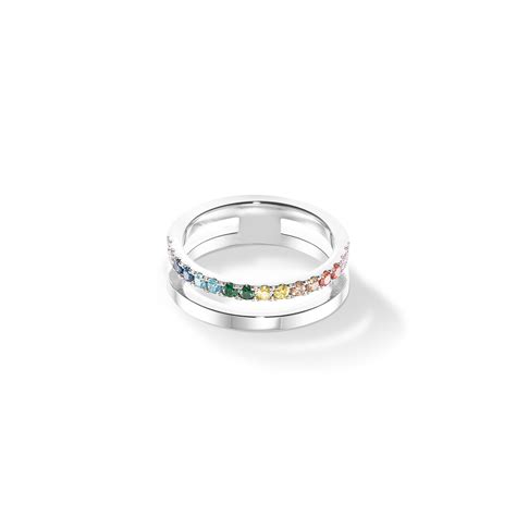 Eternal Unity Ring Silver Multicolour Coeur De Lion Uk World