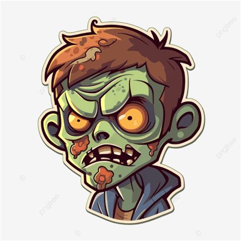만화 좀비 스티커가 묘사되어 있습니다 벡터 공포 상표 만화 Png 일러스트 및 벡터 에 대한 무료 다운로드 Pngtree