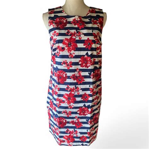 Tabitha Webb Preppy Floral Striped Garden Party Knee Gem