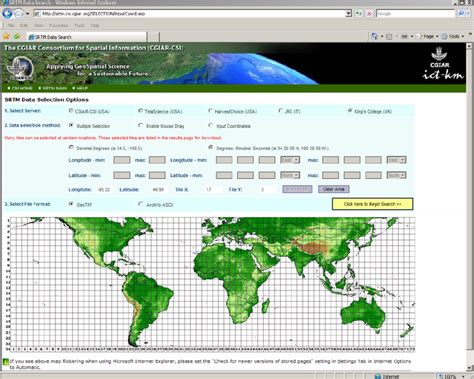 Srtm Data Search Page To Download Dem Data From Cgiar Csi Download Scientific Diagram