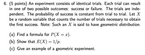 Solved 6 5 Points An Experiment Consists Of Identical