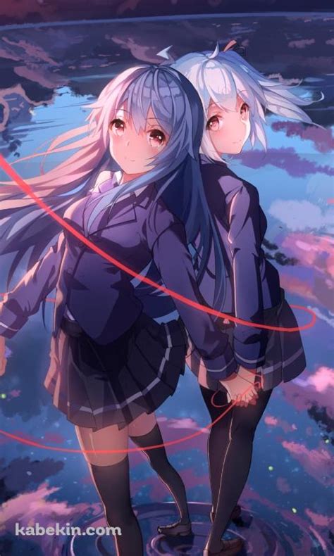 水の上で背中を合わせて立つbili Girl 33とbili Girl 32 マスコット Bili Bili Douga ビリビリ