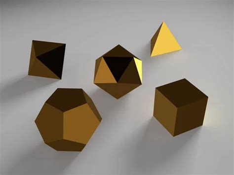 Geometric Shapes Octahedron Tetrahedron Hexahedron Dodecahedron