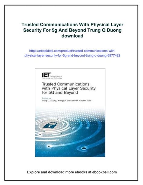 Trusted Communications With Physical Layer Security For 5g And Beyond Trung Q Duong Pdf
