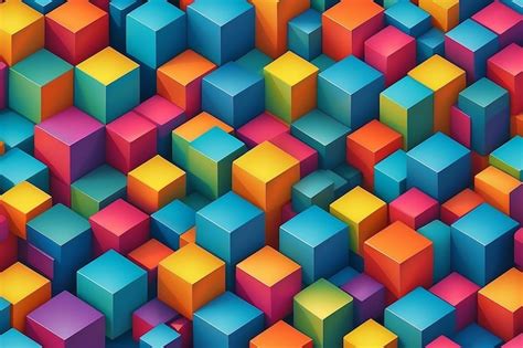 Premium Photo Completely Seamless Abstract Cube Pattern Colorful