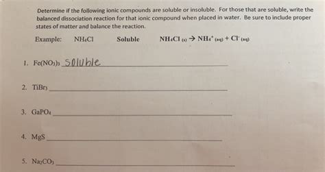 Solved Determine If The Following Ionic Compounds Are Chegg
