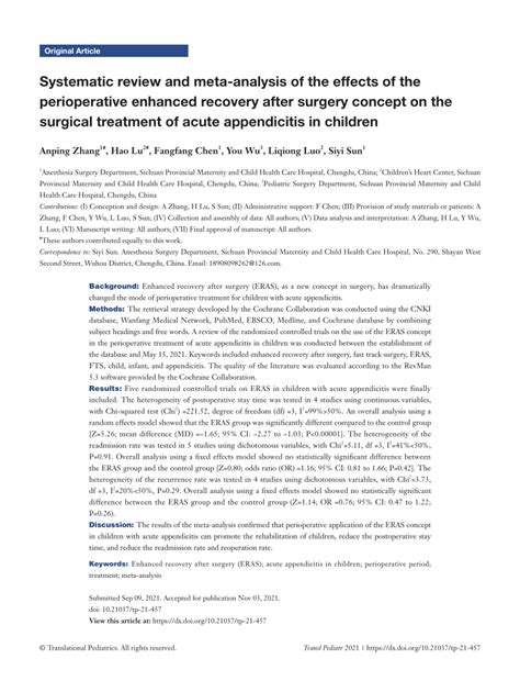 Pdf Systematic Review And Meta Analysis Of The Effects Of The