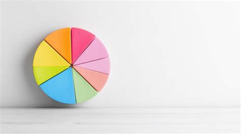 Colorful Pie Chart Representing Data Distribution Showcasing Vibrant Segments And Clean