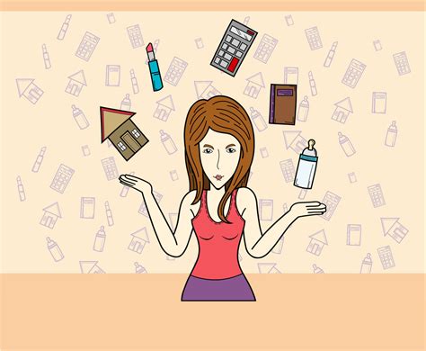 Juggling Mom Vector Vector Art And Graphics
