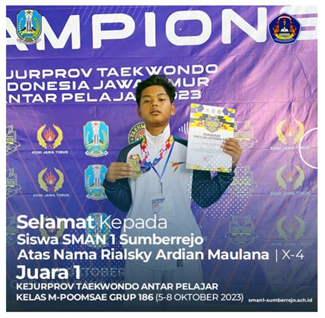 Juara 1 Taekwondo Kejurprov Taekwondo Antar Pelajar SMA Negeri 1