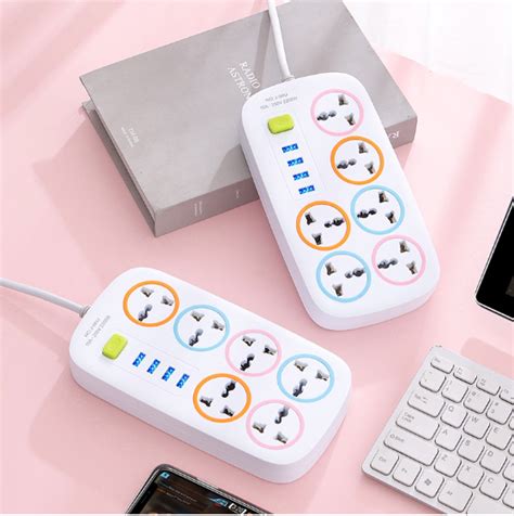 Extension Cord With USB Port Power Strip High Power Multi Switch Socket Cable Length Socket