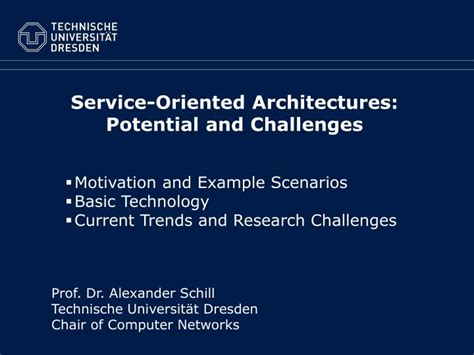 Ppt Service Oriented Architectures Potential And Challenges