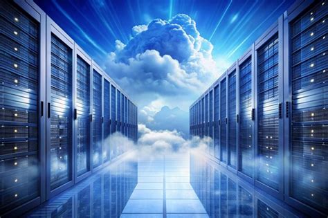 Cloud Computing Datacenter Conceptual Vision Premium Ai Generated Image