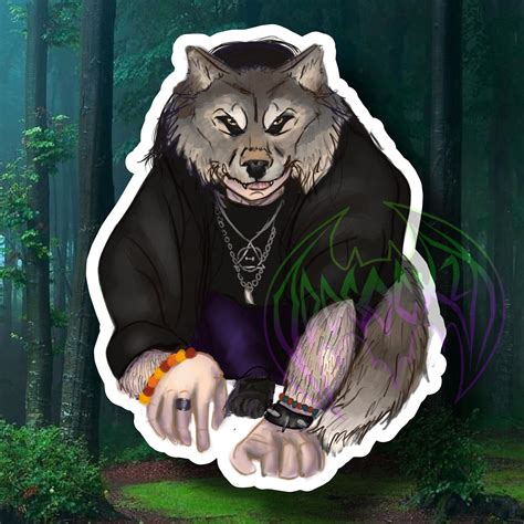 Handmade Glossy Sticker Wolf Therian Quadrobics Alterhuman Etsy