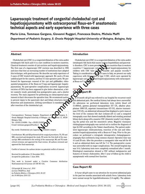 Pdf Laparoscopic Treatment Of Congenital Choledochal Cyst And