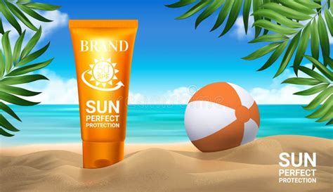 Sunblock Ads Template Sun Protection Sunscreen and Sunbath Cosmetic ...