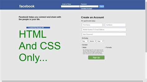Template Facebook Html Css 49 Koleksi Gambar