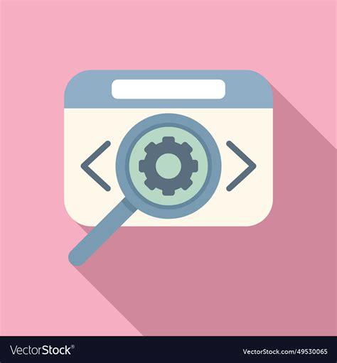 Search Gear Api Icon Flat Internet Hosting Vector Image