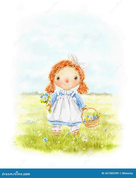 Raggedy Ann Doll Real Annabelle White And Black Old Drawing Royalty
