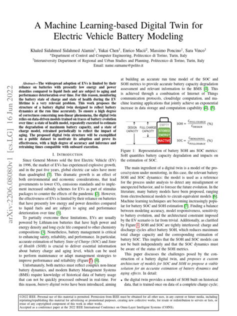 Amachinelearning Baseddigitaltwinforelectric Pdf Deep