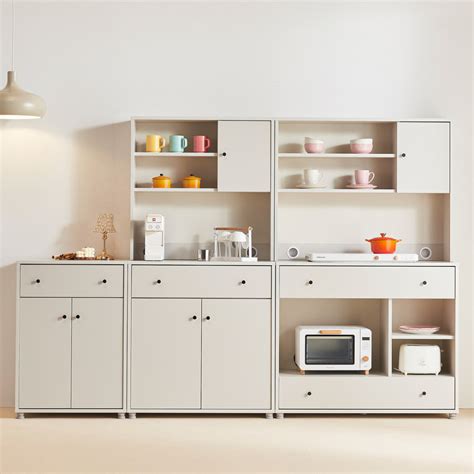 트리니홈 트리니홈 주방수납장 코타화이트 상하부장세트 홈카페 주방 미니 싱크대 커피머신 렌지대 수납장 틈새장 위시버킷