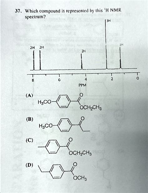 Which Compound Is Represented By This 1h Nmr Spectrum A B C D 37 Which Compound Is Represented