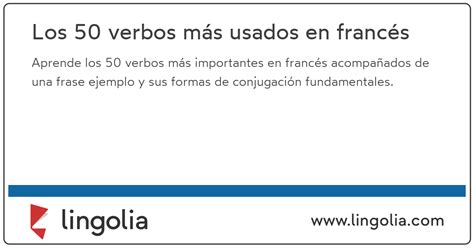 Los 50 verbos más usados en francés