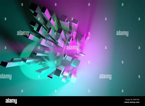 3d Rendering Block Or Shapre Pillar Colorful Lighting For Web Page